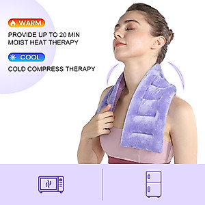 SuzziPad Microwavable Heating Pad for Neck Discomfort, Convenient Shoulder Warmer for Stress Relief, Moist Heated Wrap Bean Bag Hot Pack, Cold and Warm Compress