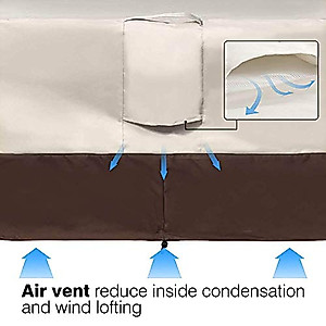 Vailge Waterproof Patio Furniture Set Cover, Lawn Patio Furniture Cover with Padded Handles, Patio/Outdoor Table Cover, Patio/Outdoor Dining Rectangular Table Chairs Cover Small,Beige & Brown