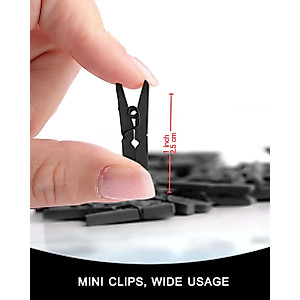 Mini Clothes Pins Wooden Clothespins for Photo 1 Inch 150 PCS Tiny Wood Clips Close Pins for Baby Clothing Hanging Classroom Crafts (Black)