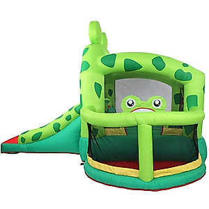 Bouncy Castle, Inflatable Castle, Frog Inflatable Bouncer, Activity Air Trampoline House with Slide and Blower, Outdoor Family Playground Garden Kid Toys Gift