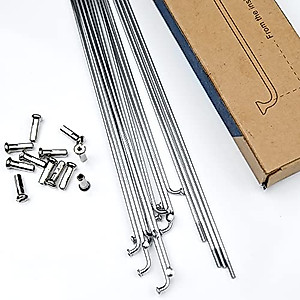BaveL 36pcs Steel Spokes Mountain Bike Spokes MTB 272mm W/Nipples (Silver, 272)