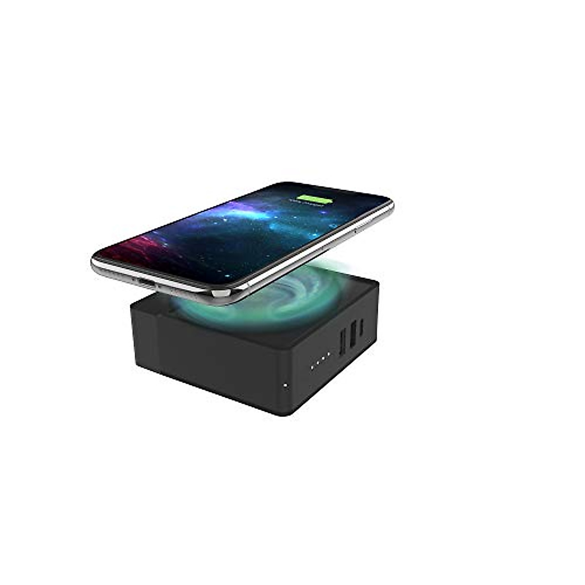Mophie powerstation hub - Portable battery hub with foldable AC power prongs - Compatible with Qi-enabled devices, smartphones, tablets, and other USB devices - Black (401102474)