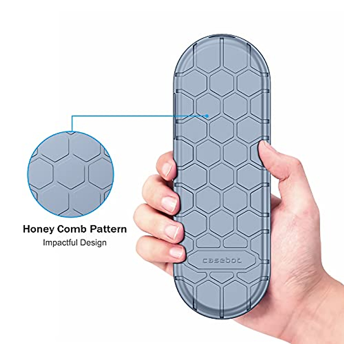 Fintie Protective Case for Chromecast with Google TV HD 2022 / 4K 2020 Voice Remote - CaseBot Lightweight (Anti-Slip) Shockproof Silicone Cover for Chromecast Voice Remote Controller, Cloudy Blue