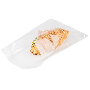Restaurantware Bag Tek 10 x 8 Inch Treat Bags 100 Microwave-Safe Cookie Bags - Lip And Tape Design Heat-Resistant Clear Plastic Resealable Bakery Bags Grease-Resistant For Candy Nuts And Party Favors