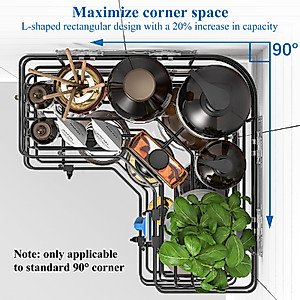 balabuki Corner Shower Caddy Organizer - Stainless Steel Adhesive Shower Shelves with Soap Dish and Hooks, 3 Pack, Black