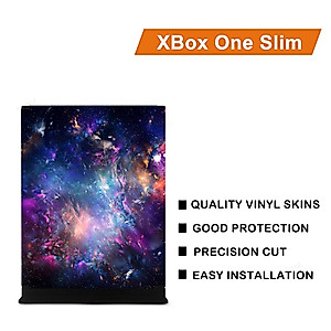 FOTTCZ Whole Body Vinyl Skin Sticker Decal Cover for Microsoft Xbox One Slim Console Colorful Nebular