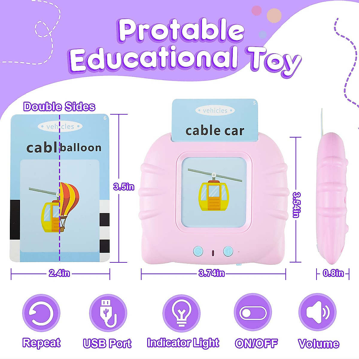 Yehtta Flash Cards for Toddlers 2 3 4 5 Year Old Boys and Girls, 224 Sight Words Talking Flash Cards, Sensory Toys for Autistic Children, Speech Therapy Toys for Kids Christmas Birthday Gifts