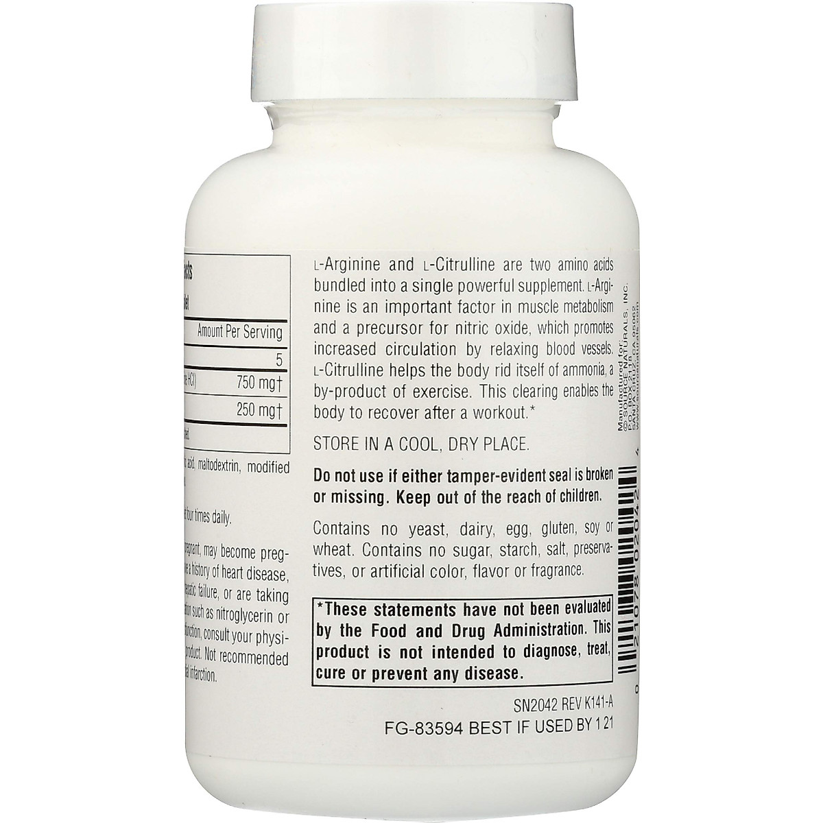 L Arginine L Citrulline Complex Source Naturals, Inc. 60 Tabs