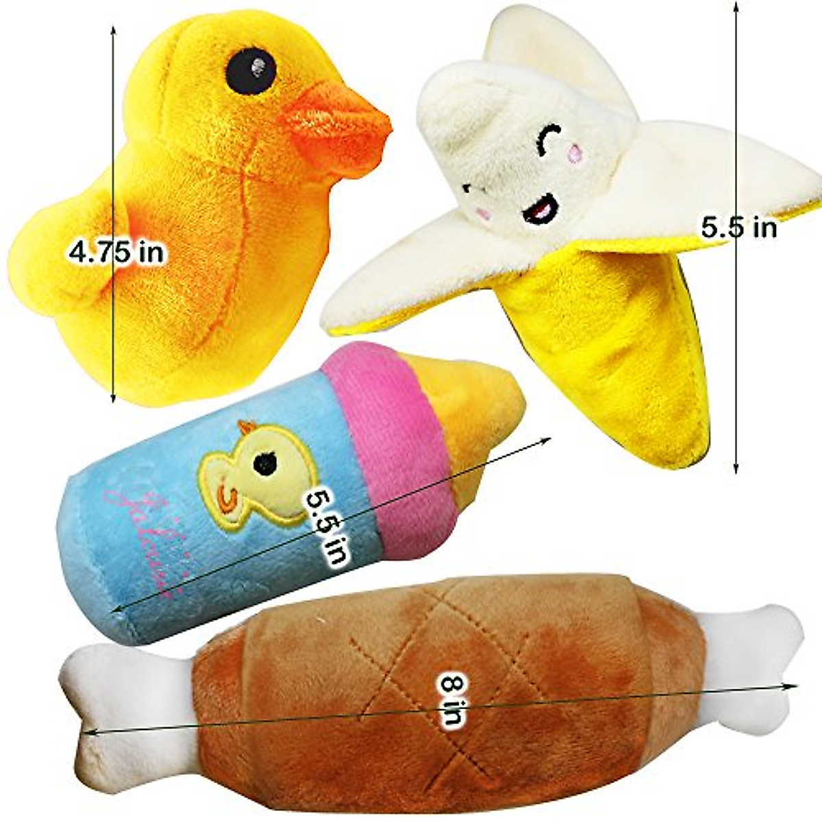 Jalousie 12 Pack Plush Animal Dog Toy Dog Squeaky Toys Cute Pet Plush Toys Stuffed Puppy Chew Toys for Small Medium Dog Puppy Pets - Bulk Dog Toys (12 Pack Cute)