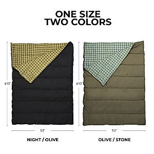 TETON Sports Evergreen Queen Size Sleeping Bag- Double Sleeping Bag – A Warm Bag The whole family can enjoy – Great Sleeping Bag for Camping, Hunting and base camp.