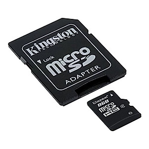 Kingston 8GB Class 4 MicroSDHC Card Flash Memory with SD Adapter SDC4/8GB