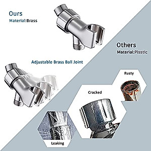 High Pressure 5 Setting Handhled Shower Head with Hose and Adjustable Bracket, Brushed Nickel