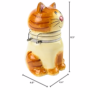 Boston Warehouse Hand Painted HInged Jar, Storage Container, Sitting Pretty Cat