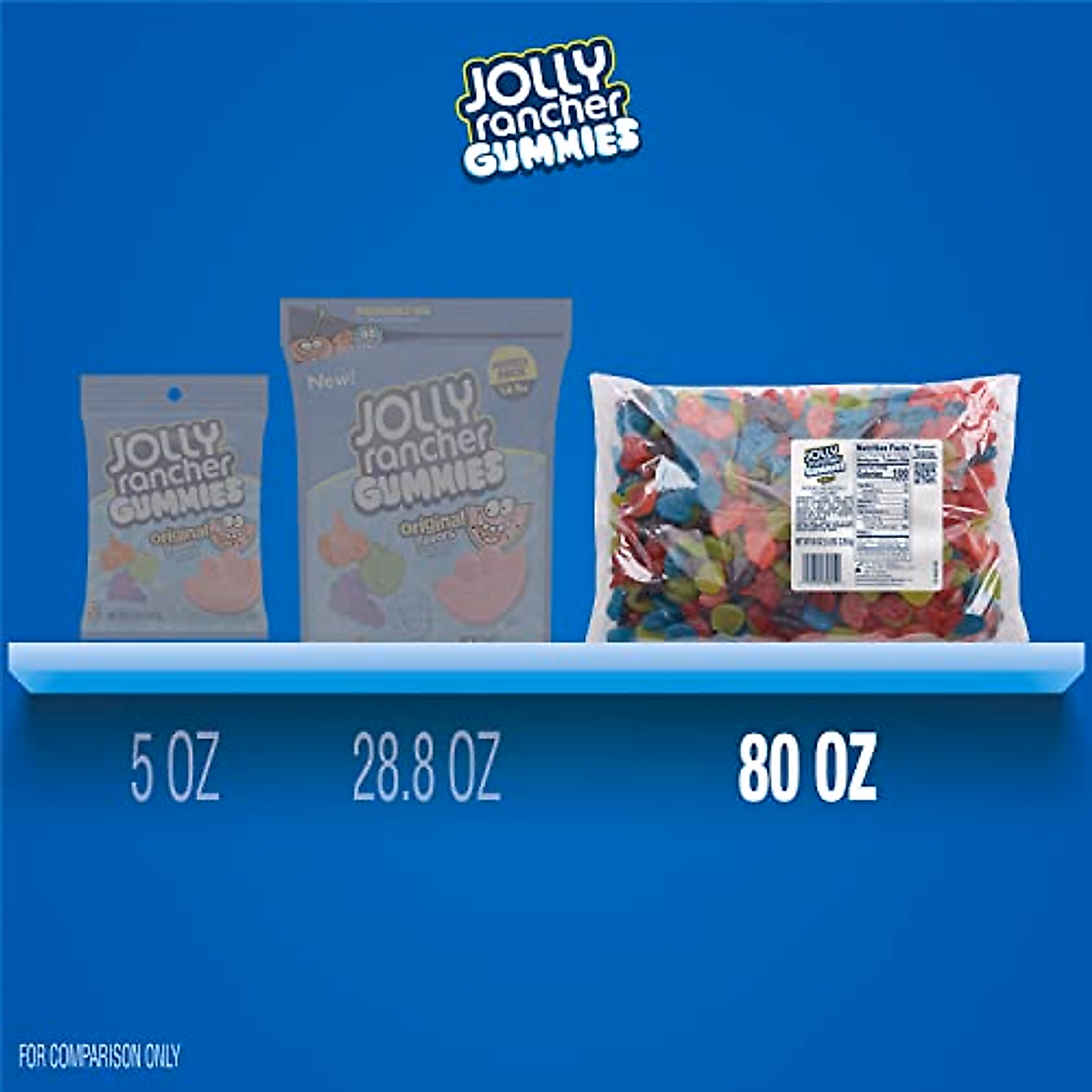 JOLLY RANCHER Assorted Fruit Flavored Chewy, Bulk, Movie Snack Gummies Candy Bulk Bag, 5 lb
