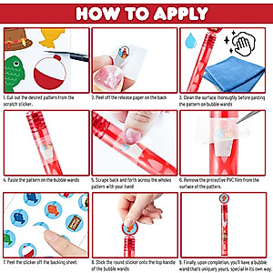 24PCS Gone Fishing DIY Bubble Wands Party Favors 96PCS Stickers for Goodie Bag Fillers Pinata Stuffers, Mini Bubble Bulk Birthday Party Supplies Toys Gifts Class Prizes for Toddlers Boys Girls