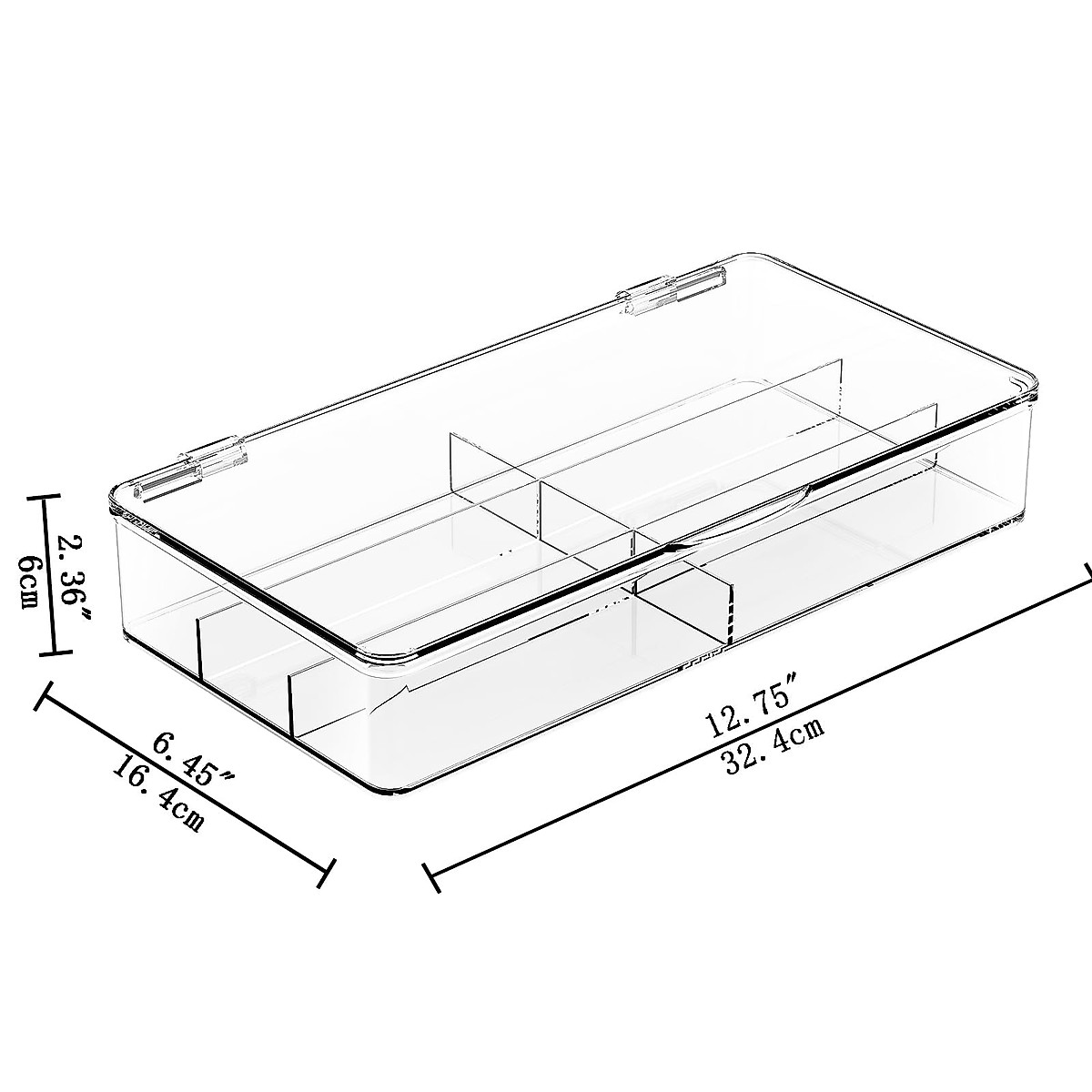 Yiktop Acrylic Eyeglass Organizer, Stackable Sunglasses Case Storage Organizer with Lid - 2 Pack