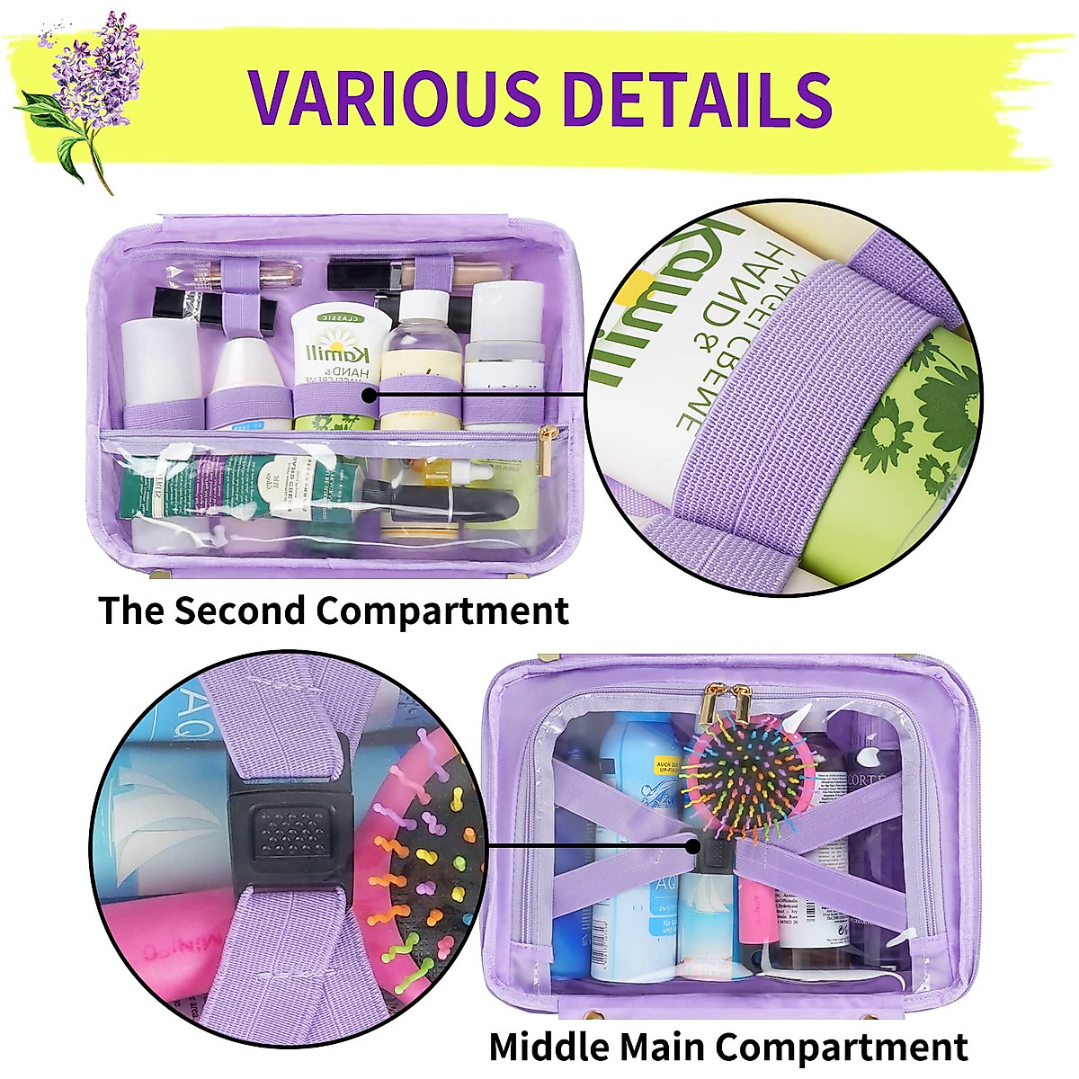 MATEIN Travel Makeup Bag, Hanging Toiletry Bag for Women