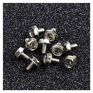 TYFZ Screw kit 30Pcs M3 Computer Golden Motherboard Riser+Silver Screws + Red Washers Strong and Sturdy (Color : White)