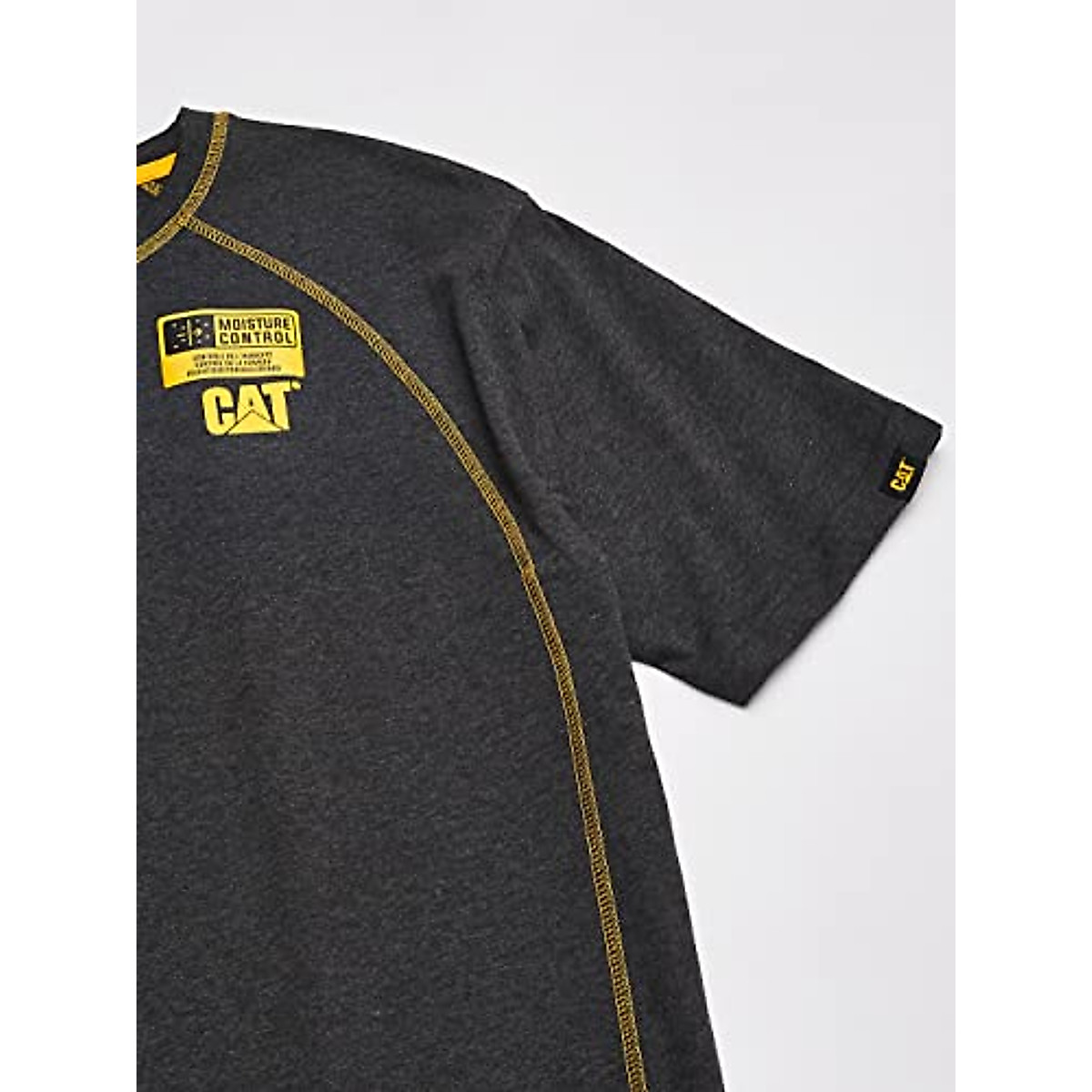 Caterpillar Men's Performance Short Sleeve T-Shirt (Regular and Big & Tall Sizes), Charcoal Heather Grey, Large