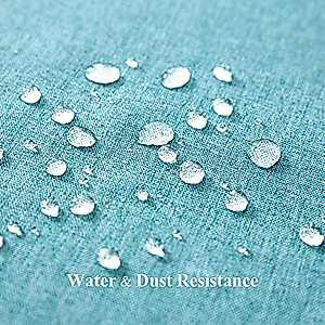 MIULEE Pack of 2 Decorative Outdoor Solid Waterproof Throw Pillow Covers Polyester Linen Garden Farmhouse Cushion Cases for Patio Tent Balcony Couch Sofa 12x20 inch Turquoise