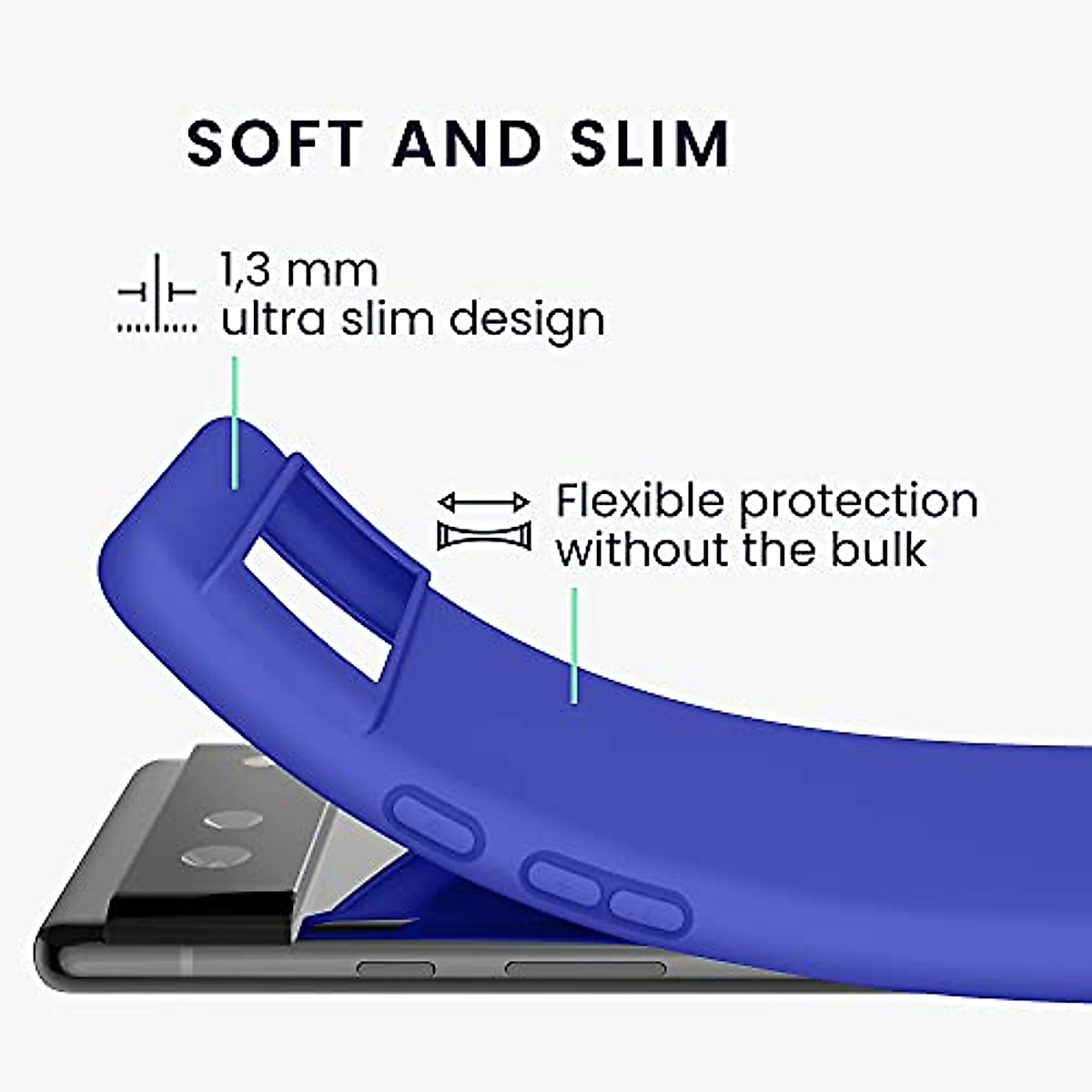 kwmobile Case Compatible with Google Pixel 6 Case - Soft Slim Protective TPU Silicone Cover - Baltic Blue