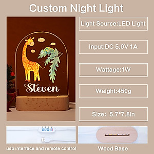 NABYSHOP Custom Night Light Personalized Baby Night Light for Nursery, Personalized Gifts for Kids Birthday Gift, Night Light for Girls and Boys, Lamp Kids' Bedroom Decoration