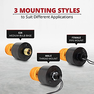 TOMAR 490S-120-A Microstrobe 1/2"-14 NPT Female Pipe Mount Base, 120VAC (Amber, 1/2" Female Pipe Mount (120 VAC))