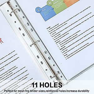Sheet Protectors, HERKKA 500 Pack Heavy Duty Page Protectors Holds 8.5 x 11 inch Sheets, 9.25 x 11.25 inch Top Loading, Clear, Reinforced 11-Hole Fit for 3 Ring Binder