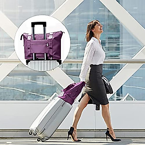 Large Capacity Folding Travel Bag, Travel Duffel Bag with Luggage Tag, Waterproof Lightweight Gym Bag with Wet and Dry Separation Bag, for Travel, Sports, Gym