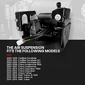 VIGOR 15254590 Air Ride Suspension Compressor Pump for Cadillac Escalade Chevy Avalanche Suburban Tahoe GMC Yukon 2001-2016 Car, Oem Number 19299540, 949-000, 949-001