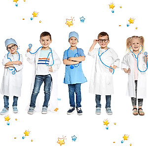 30 Pack Kids Stethoscope Toy Disposable Stethoscope Bulk Real Working Nursing Doctor Stethoscope Nurse Pretend Game Costume Accessories for Kids (Blue)