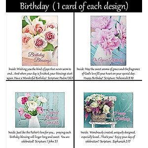 Birthday (No Repeated Cards) 32 Designs Christian/Religious Greeting Card Assortment #3 ~ Scripture in every card