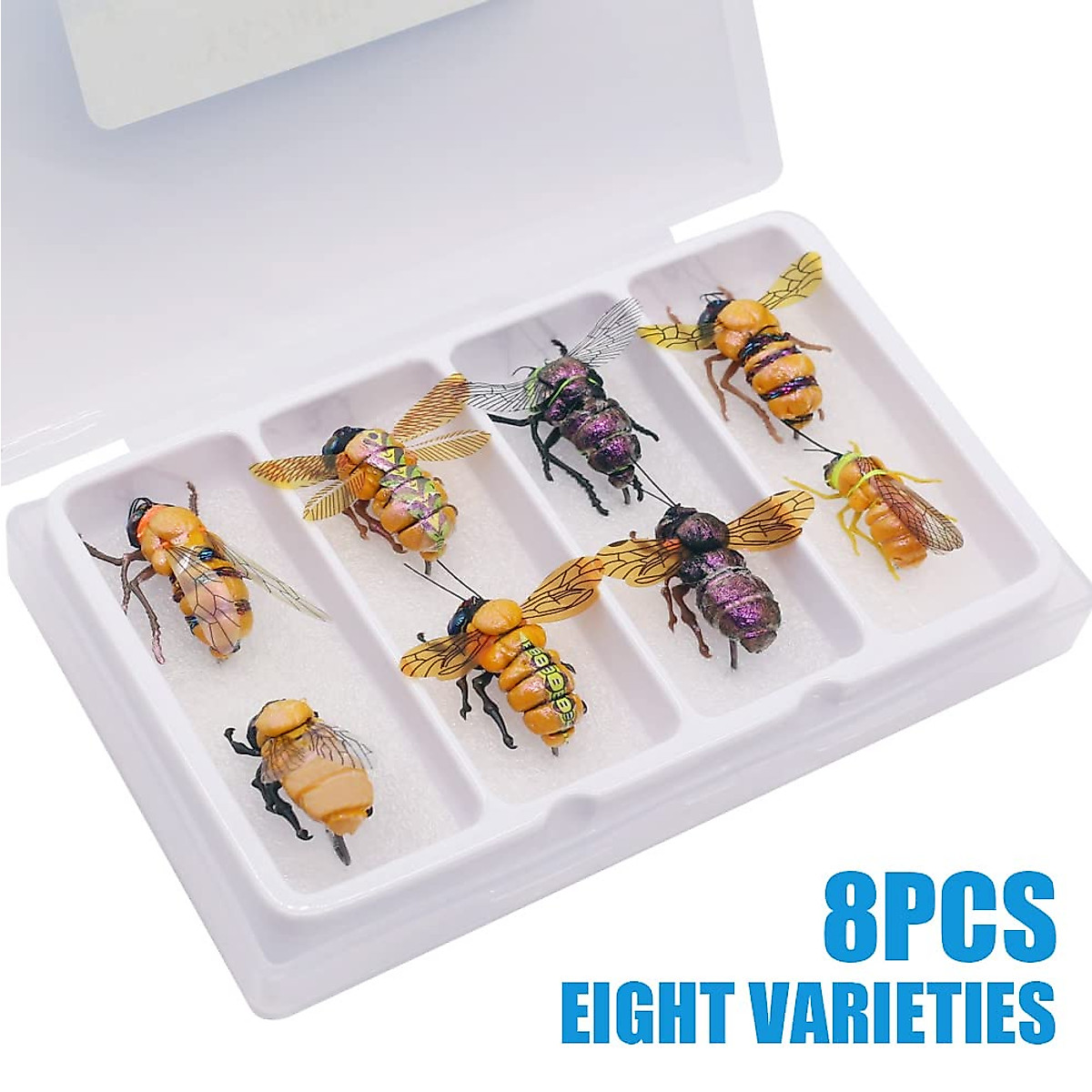 YZD Realistic Fly Fishing Dry Wet Nymph Trout Flies Topwater Lures for Freshwater Saltwater High Simulation Hand Tie Lure Kits 8 pcs