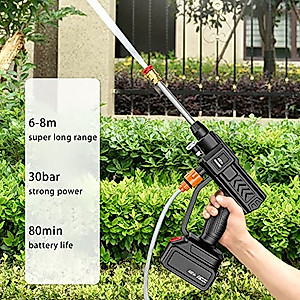 21V Cordless Pressure Washer with Accessories Portable Electric Mini Power Washer for Cars Gardens Terraces Windows Cleaning Works