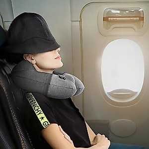Travelicons Inflatable Travel Pillow,Neck Pillow for Traveling,Airplane Travel Pillw Improved Support Design for Car Sleeping