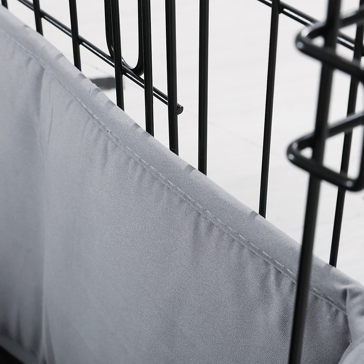 Hombys Dog Crate Bumper with Ties - Soft Crate Accessory -Kennel Cover - Training Pads for Front Door Crates, 35"x24", Gray