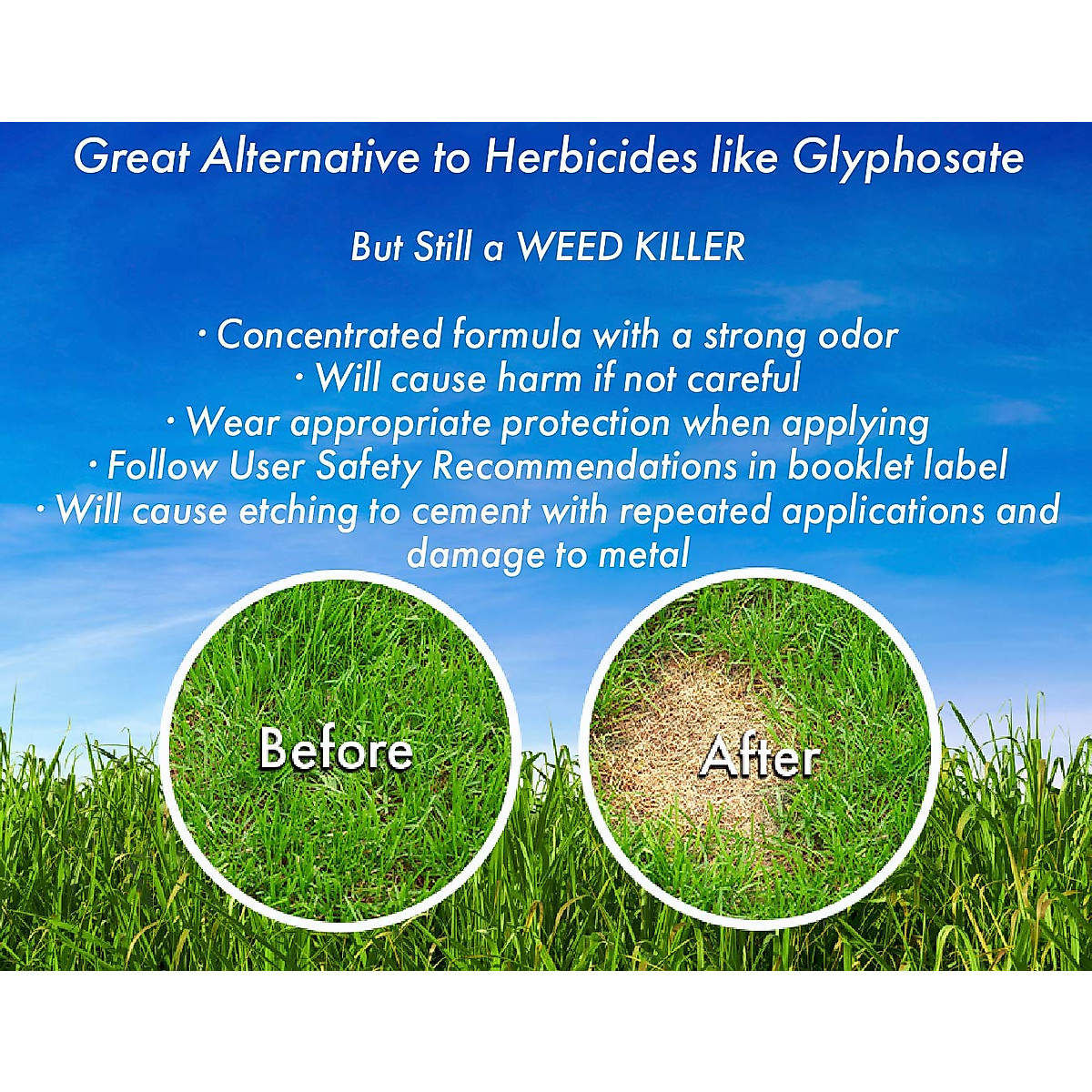 Energen Carolina LLC 579 Vinegar Weed & Grass Killer, Approved for Organic Production, Pet Safe, Glyphosate Free Herbicide, Quart, 1, Light Yellow