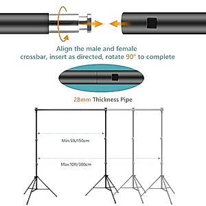 Aureday Backdrop Stand, 10x10ft Adjustable Photo Backdrop Stand for Parties, Heavy Duty Background Stand with Travel Bag, Backdrop Clamps, Crossbars, 2 Sandbags for Wedding/Decorations/Photoshoot