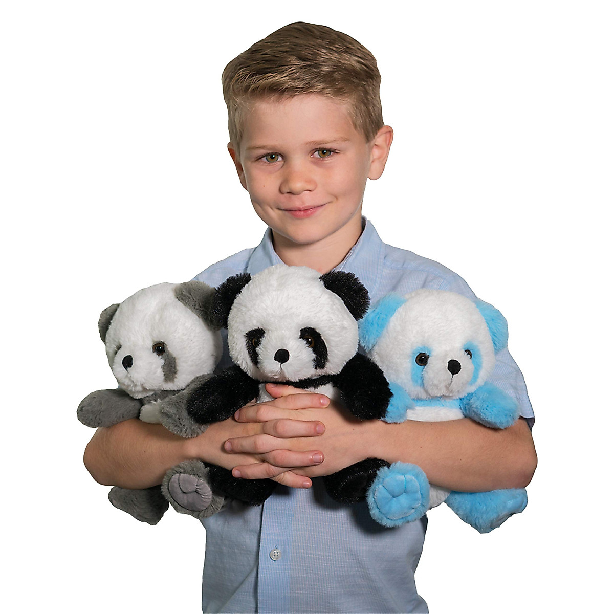 Fluffuns Panda Stuffed Animal - Stuffed Panda Bear Plush Toys - 9 Inches (Blue)