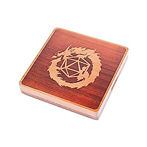 3DEGOS Portable Dragon Wooden Dice Box, Dice Tray for Dungeons and Dragons, DND Dice Set, Gifts, D&D, D and D, Pathfinder, Accessories, D20, Polyhedral, Resin Dice, Metal Dice, Bag, Tower