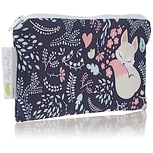Itzy Ritzy Reusable Mini Snack Bags – 2-Pack of 3.5” x 7” BPA-Free Snack Bags are Food Safe & Washable for Storing Snacks, Pacifiers and Makeup in a Diaper Bag, Purse or Travel Bag, Fox Hollow