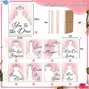 Lewtemi Set of 33 Wedding Dress Shopping Signs Paddles Say Yes to The Props Signs for Bridesmaids and Brides Bachelorette Party Games(Dress Style)