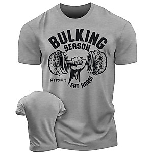 Bulking Season Gym Shirt, Motivational Workout T-Shirts (XL, Bulking Season V2 Grey)