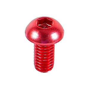 10pcs M3 6-10mm Button Round Aluminum Alloy Hex SocketScrew Bolt Multicolors for Industry(6mm-red)