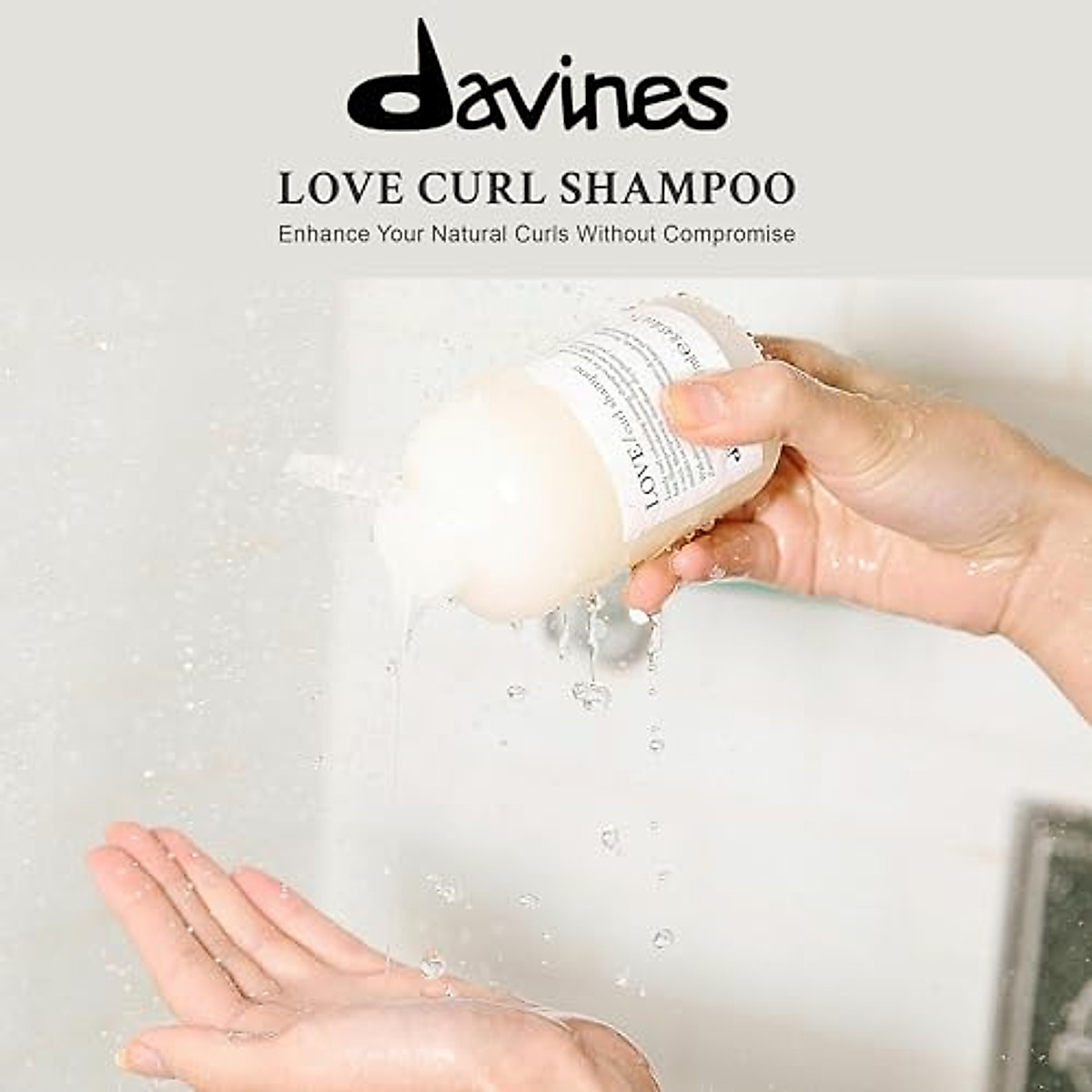 Davines LOVE Curl Shampoo | Wavy & Curly Hair Shampoo | Smooth and Moisturize Curls with Almond Extract | 8.45 fl oz