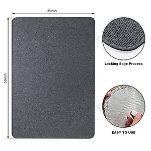 CELION Edging Office Chair Mat for Hardwood & Tile Floor, 55"x35" Computer Gaming Rolling Chair Mat, Under Desk Low-Pile Rug, Large Anti-Slip Floor Protector for Home Office (Dark Grey, 55" x 35")