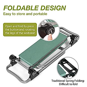 Gardening Seat Garden Kneeler and Seat Workbench Gardening Workseats Foldable Garden Seat Bench with Soft EVA Kneeling Pad for Gardening Tool Bag 2 in1 PRESS FOLDING Waterproof Gardening Gifts 330lbs