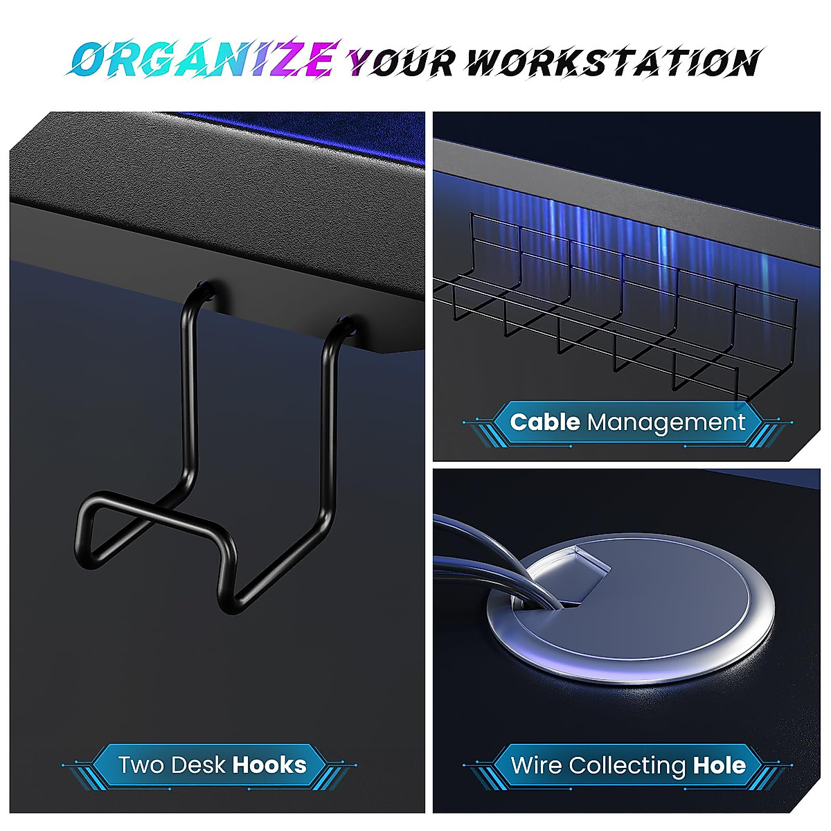 SIAGO Electric Standing Desk Adjustable - 48 x 24 Inch Sit Stand up Desk with Cable Management - 3 Memory Preset Adjustable Height Desk Computer Home Office Desk