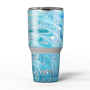 Design Skinz Mixed Blue Oil - Skin Decal Vinyl Wrap Kit Compatible with The Yeti Rambler Cooler Tumbler Cups
