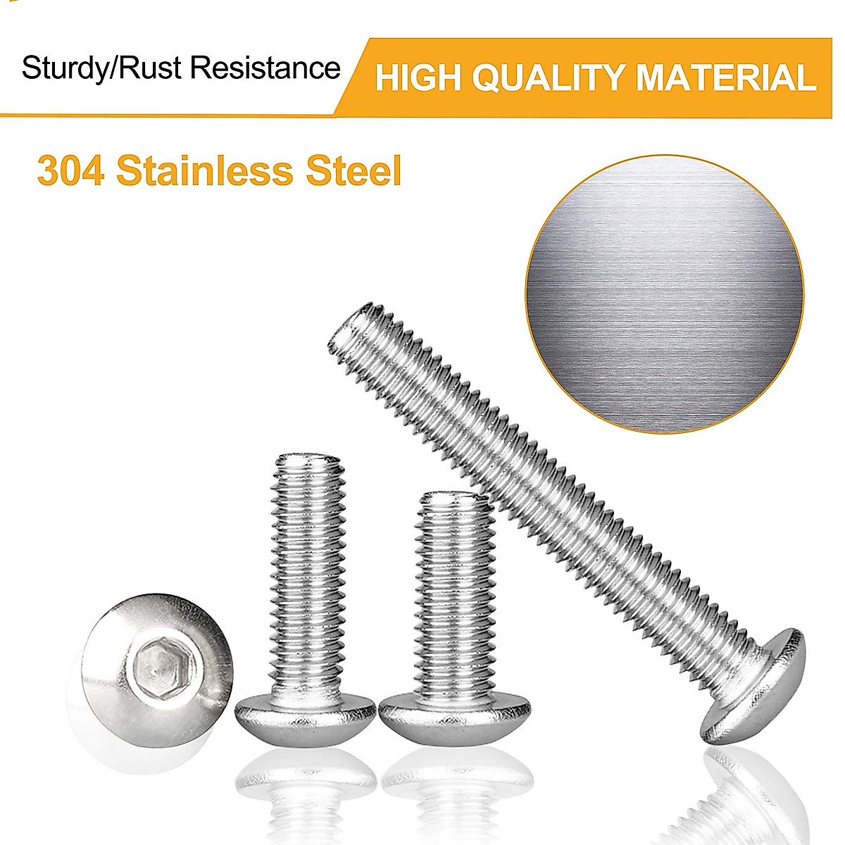 VIGRUE 570PCS Stainless Steel M3 Button Head Hex Socket Cap Screw Bolts, M3 x 4/5/6/8/10/12/14/16/18/20/25mm Screw and Nuts Flat Washer Assortment Kit, Fully Machine Thread